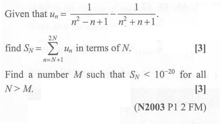 Challenging sequence and series question – JC A Level H2 Math Tuition ...