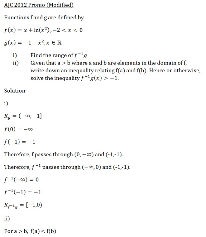 Functions – JC A Level H2 Math Tuition Singapore